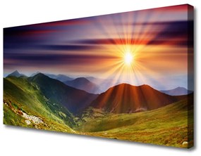 Obraz na plátně Hory Západ Slunce Krajina 100x50 cm