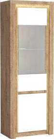 LIVINIO | vitrína L-4 s policemi | 70,5 cm | V CENĚ LED LIŠTA | UNI provedení | ribbeck/bílá lesk