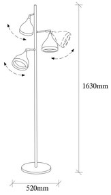 Designová stojanová lampa Salwah 163 cm černá