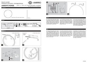 Amirro Ambiente Ronde Kruhové zrcadlo 50 cm s LED podsvícením, 411-217