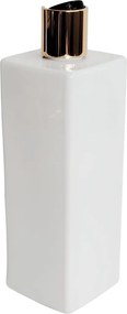 Dávkovač na mýdlo 500 ml bílý s černo-zlatým DISC TOP LUNA