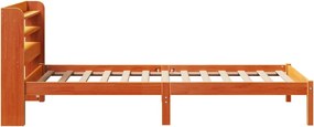 Rám postele s čelem voskově hnědý 100 x 200 cm masivní borovice 3306557