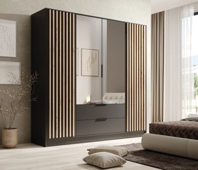 ADRK Furniture Skříň Neri 200 se zrcadly W-NER-200-B