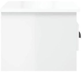 Nástěnný noční stolek bílý s vysokým leskem 41,5 x 36 x 28 cm - Default Title