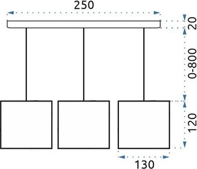 Toolight - ELEGANCE LAMPA SUFITOWA APP210-3CPR KRYSZTAŁ SREBRNA, OSW-08552