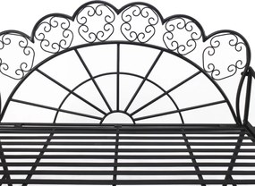 Zahradní lavička Outsunny 2místná kovová 107 x 55,5 x 90,5 cm robustní nerezavějící odolná proti povětrnostním vlivům pro zahradu balkon park černá |…
