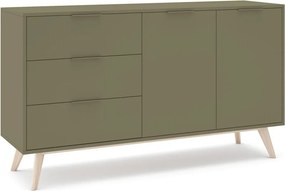 Zelená matná komoda 140x81x40 cm Campus – Marckeric