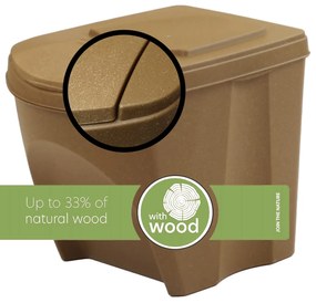 Odpadkové koše na tříděný odpad, sada 3ks x 25l SORTBOX - ECO WOOD