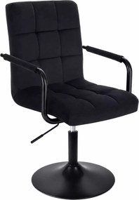 LuxuryForm DESIGN Otočná židle VERONA BLACK VELUR na černém talíři - černá