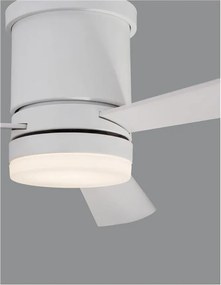 NV 9953015 Stropní ventilátor se světlem SILKY matná bílá ocel a sklo bílé dřevené listy 5 rychlostí 35W LED 18W 3000K - NOVA LUCE