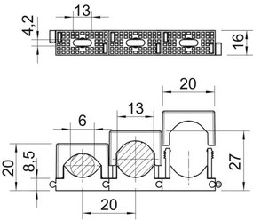 Příchytka řadová OBO 2037 6-13 LGR d=6-13mm 2250136