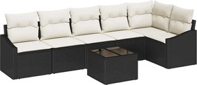 Set pohovek 7 ks Černá polyratan 3346747