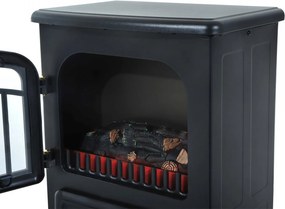 Elektrický krb na zeď LED GOLETO HOMCOM BLACK 950/1850W