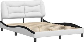 Rám postele bez matrace Hvar bílý a černý 140 x 190 cm umělá kůže 3208001