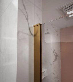 Erga Paris, sprchová zástěna Walk-In 90x200 cm, 8mm čiré sklo, zlatý matný profil, ERG-V02-PARIS-090x200-CL-GB