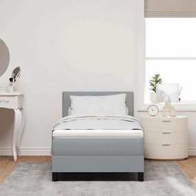 Postel s boxspringem s čelo Světle šedá 100 x 200 cm textil 3338664