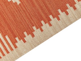 Bavlněný kelimový koberec 200 x 300 cm oranžový GAVAR Beliani