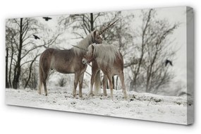 Obrazy na plátně Zimní lesní jednorožci 100x50 cm