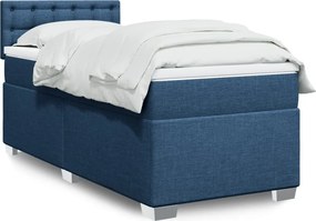 Box spring postel s matrací modrá 90x190 cm textil 3288063