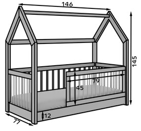 ADRK Postel GRAJA, CH-GRA-W-180, 180x80 cm, bílá