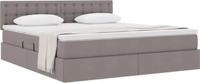 Postel s úložným prostorem a matrací Taupe 160 x 200 cm Samet 3370647