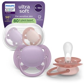 PHILIPS AVENT Šidítko Ultrasoft Premium 6-18 m 2 ks Philips Avent Chlapec