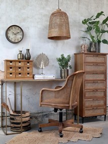 Antik dřevěná židle s výpletem a opěrkami na kolečkách Old French chair - 62*62*92 cm