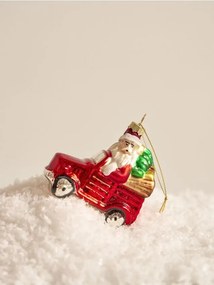 Sinsay - Skleněná vánoční ozdoba ve tvaru Santy v autě - vícebarevná