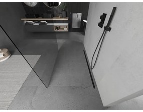 Mexen Kioto, průchozí sprchová zástěna 110 x 200 cm, 8mm čiré sklo, 2x černá stabilizační rozpěra, 800-110-002-70-00