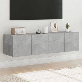 vidaXL Nástěnné TV skříňky s LED 2 ks betonově šedé 60 x 35 x 31 cm