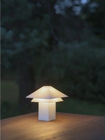 Bílá LED stmívatelná stolní lampa s kovovým stínidlem (výška 33,5 cm) Sanaka – Blomus