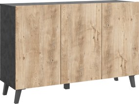 XXXLutz ŠIROKÁ KOMODA, antracitová, barvy dubu košíčkatého, 120/76/39 cm P & B - Online Only komody - 002778008304