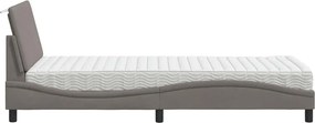 Postel s matrací Hanko taupe 90 x 190 cm textil 3310500