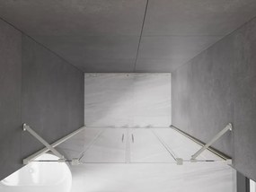 Mexen Velar Duo, posuvné sprchové dveře do otvoru 140 cm, 8mm čiré sklo, broušená ocel, 871-140-000-02-97
