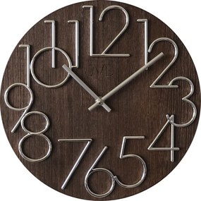 Nástěnné dřevěné hodiny JVD HT99.3 s vypáleným logem hodin POSLEDNÍ KS STAŇKOV