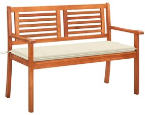 2místná zahradní lavice s poduškou 120 cm masivní eukalyptus 3060971