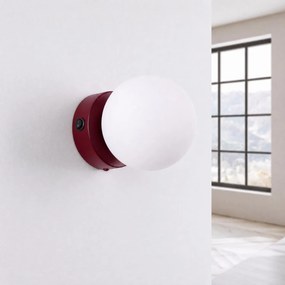 Sollux Lighting Nástěnné svítidlo YOLI 1 bordó s vypínačem