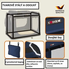 Cadoca Skládací cestovní box pro psy L, modrý 109436