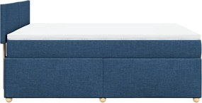 Box spring postel s matrací modrá 160x200 cm textil 3289030