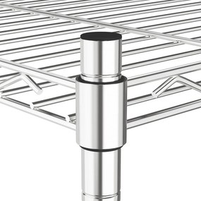 Úložný regál 5 polic 90 x 35 x 180 cm chromovaný 250 kg 324623