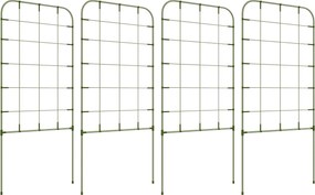 Outsunny Sada 4 Zahradních Trellisů pro Rostliny se Střechou z Oceli pro Ovoce Zeleninu Květy Exteriérová Dekorace Patio Terasa 40x90 cm Zelená | Aoso