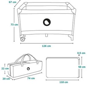 Lionelo - Cestovní postýlka STEFI růžová/šedá