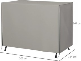 Outsunny kryt na zahradní houpačku, ochranný kryt na hollywoodskou houpačku, kryt, nepromokavý, ochrana proti slunci, Oxford, šedý 205 x 124 x 164 cm