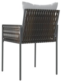 Zahradní židle s poduškami 2 ks hnědé 54 x 61 x 83 cm polyratan - Default Title