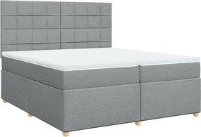 Box spring postel s matrací světle šedá 200 x 200 cm textil 3293687