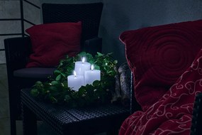 LED svíčka z pravého vosku na baterie, Ø 7,5 × 12,5 cm, bílá, 2× AA