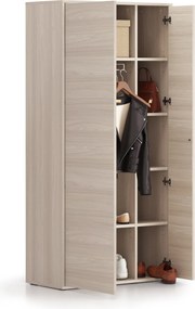 Šatní skříň s výsuvem BLOCK, 850 x 400 x 1748 mm, dub přírodní