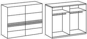 Šatní skříň Rotterdam, 225 cm, grafit/dub artisan