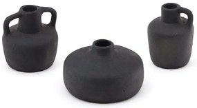 Černé terakotové vázy v sadě 3 ks (výška 6 cm) Sofra – Kave Home