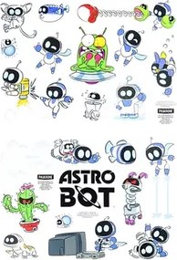 PALADONE Samolepky Astrobot / Samolepky / 4 archy / voděodolné / od 8